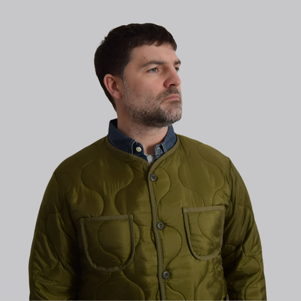 Bronson Olive Military Style Quilted Nylon Ripstop Liner Jacket – Rivet ...