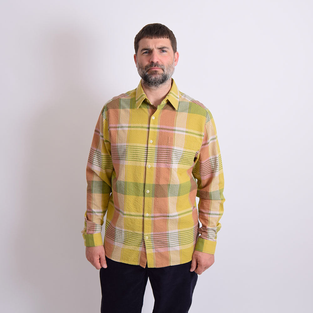 Far Afield Mustard Madras Check Seersucker Shirt – Rivet Clothing Store